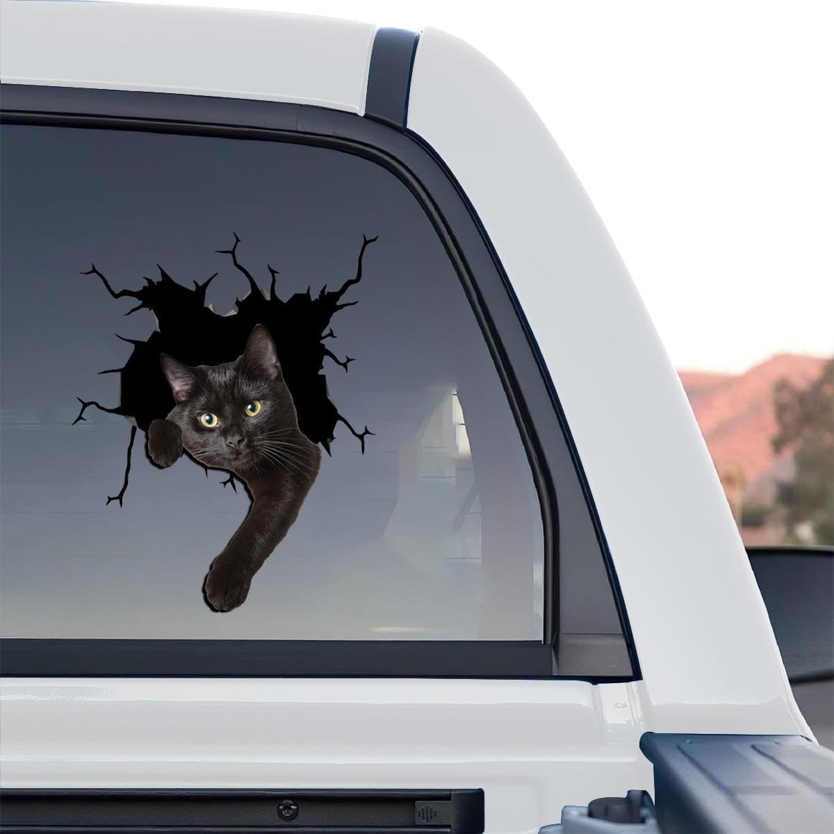 Amazon.com - Black Cat Peeking Decal Sticker 6 X 5.22 Inch for Walls ...