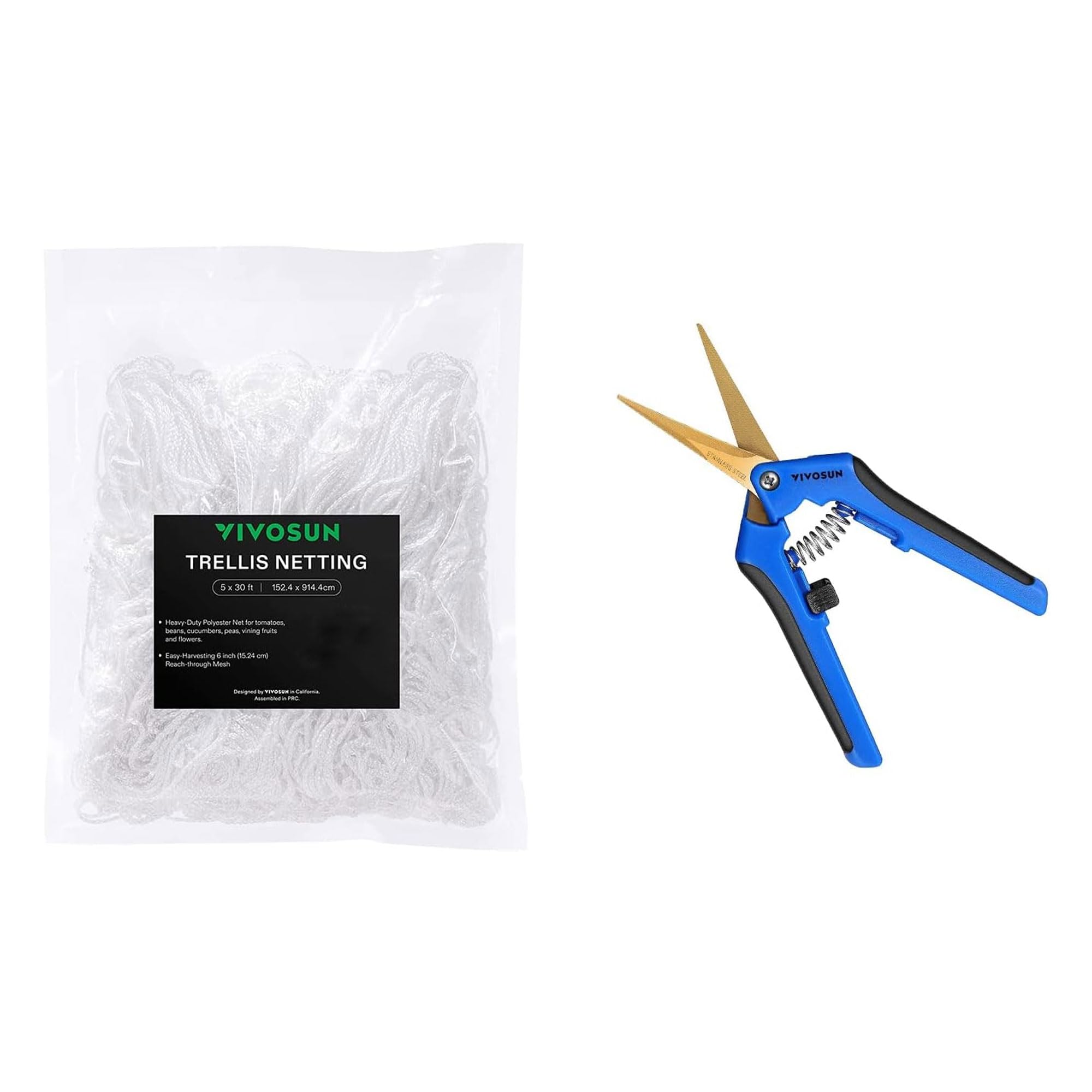 Amazon.com : VIVOSUN 5 x 30 ft. Plant Trellis Netting and 6.5 Inch ...