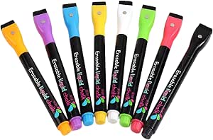 Dry Erase Chalk Marker | Water-Soluble Glass Board Marker | Fluorescent ...