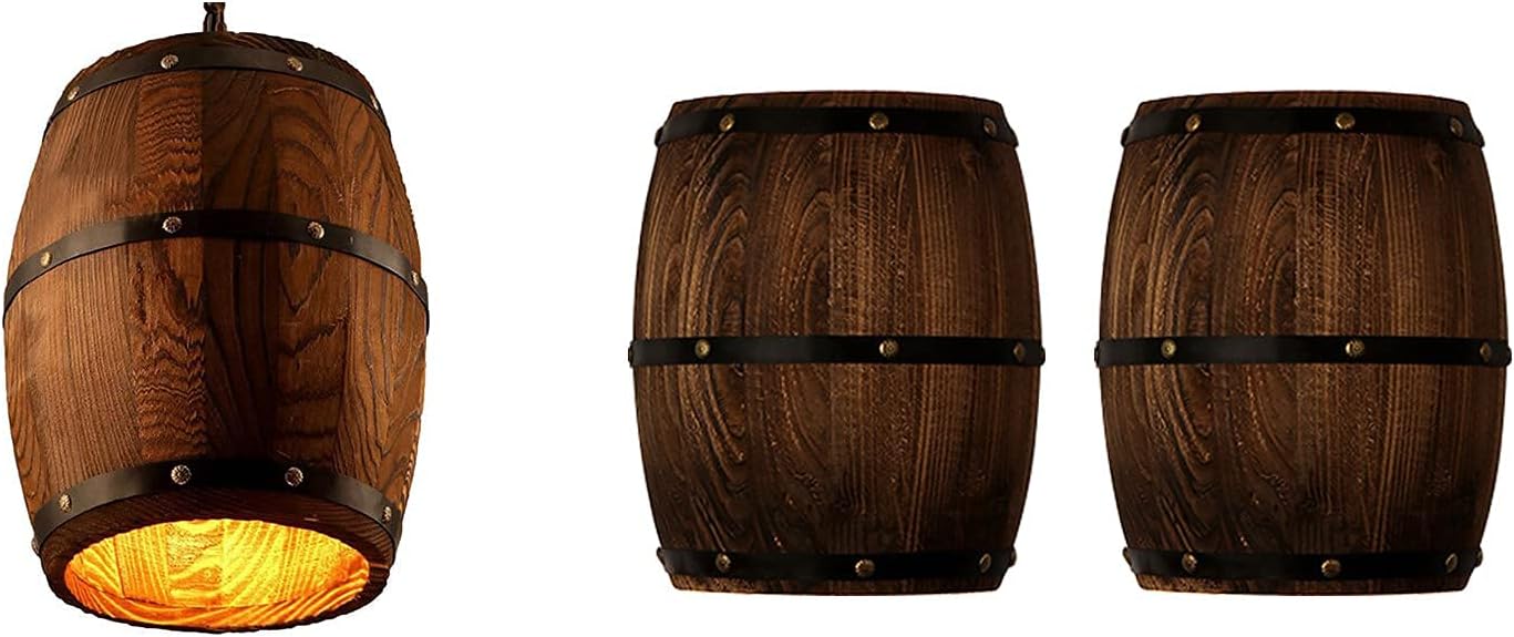 Newrays Antique Wood Wine Barrel Pendant Lamp & Wall Sconce Lighting ...