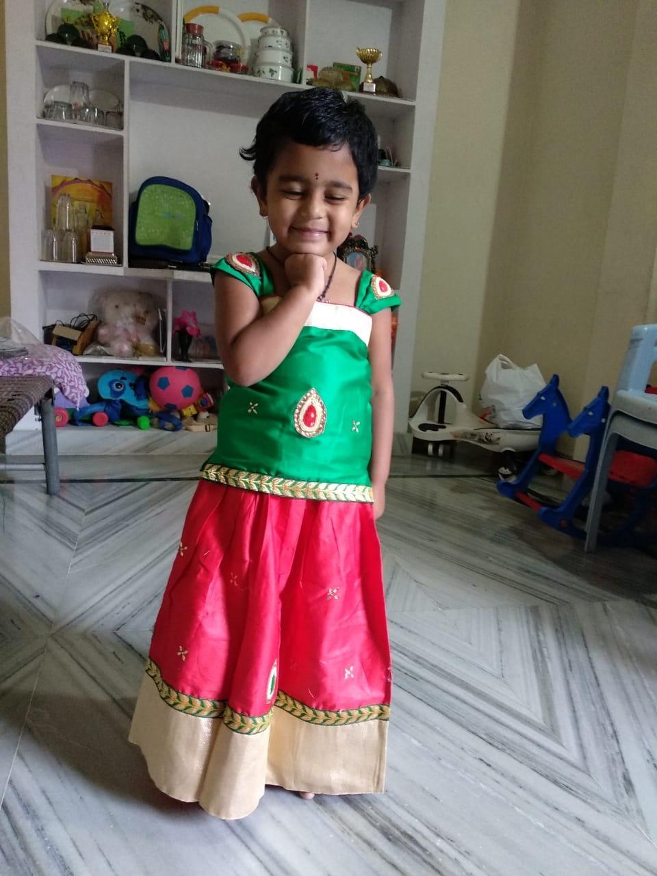Buy White Button Girl's Cotton Readymade Lehenga Choli (BABY(4-5 YEARS ...