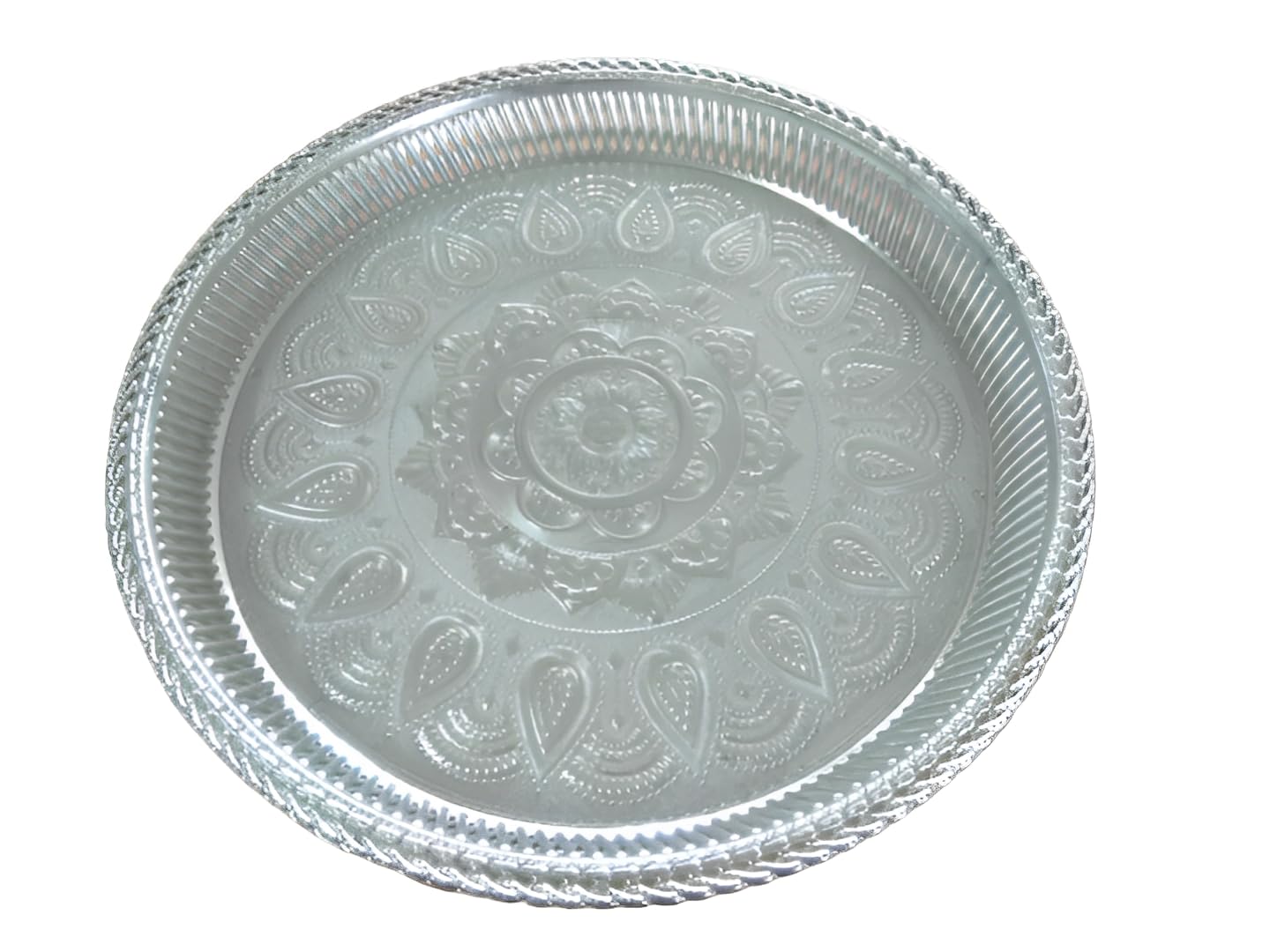 Buy Plastic Big Size Silver Round Shape Decorative Plate Trays and ...