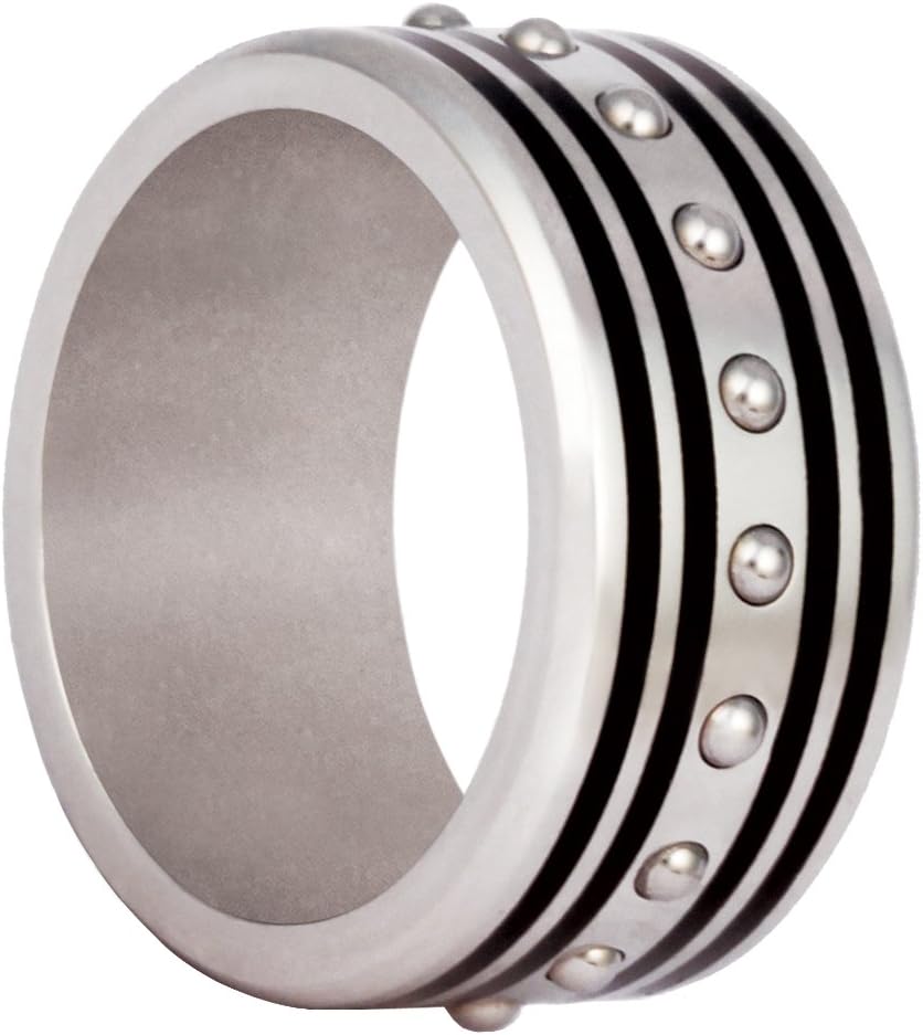 BICO 'Velox' 316L Stainless Steel Black Inlayed Ring (AR30-7 US 7 UK ...