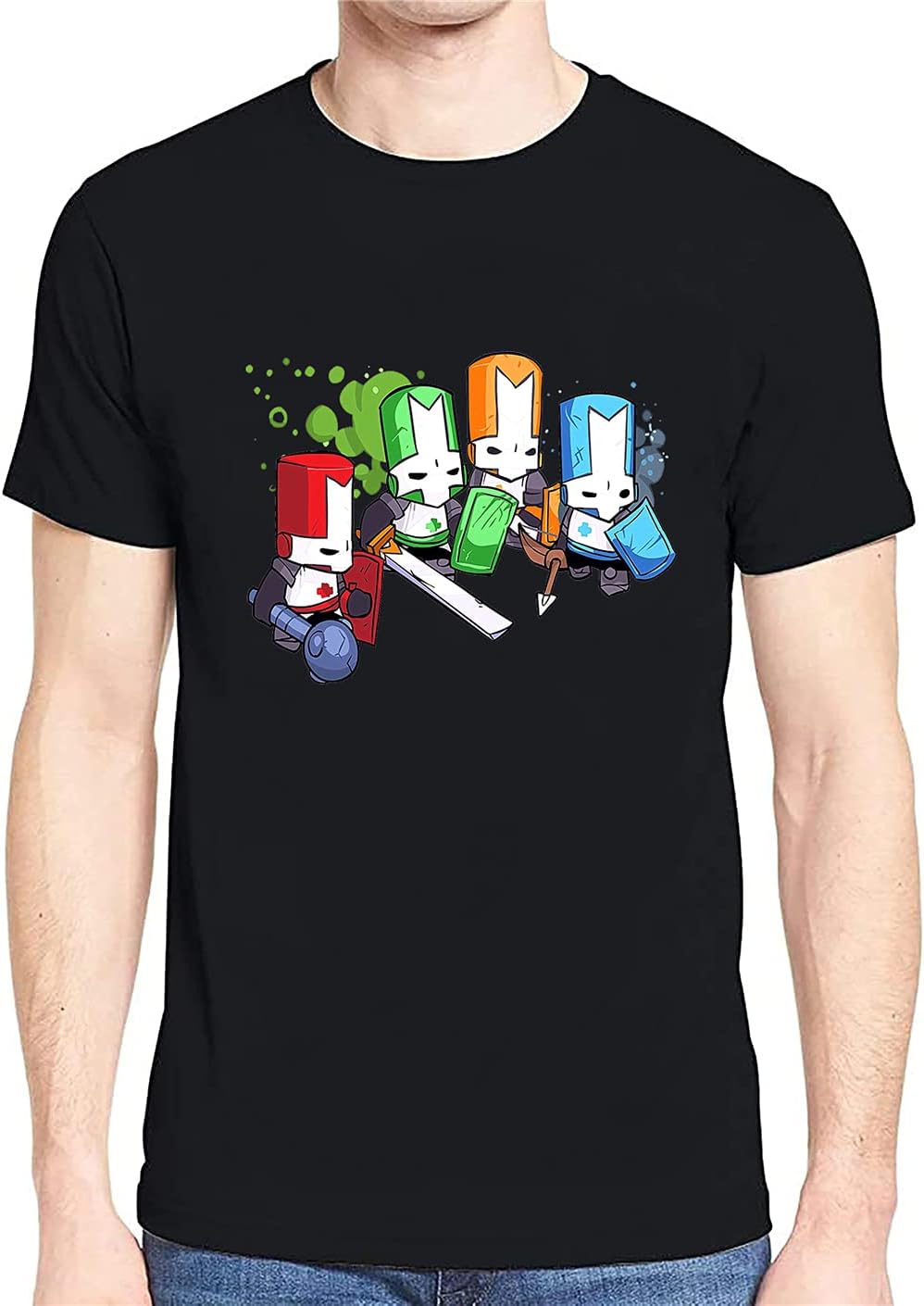 Castle Crashers Four Color Character T-Shirt for Men Cotton Tee Black ...