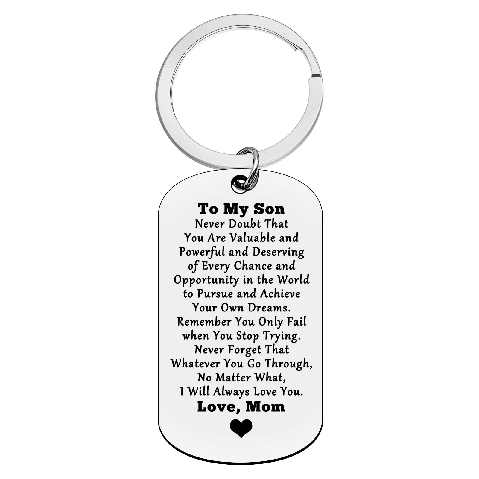 Son Gifts from Mom to My Son Keychain Gifts for Him Teen Boys Men ...