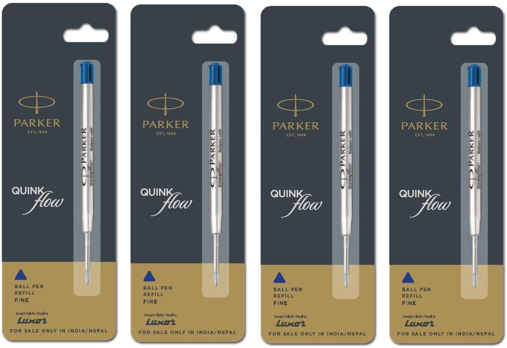 Parker Quink Flow Ballpoint Pen Fine Refill | Blue Ink | Quick-Drying ...
