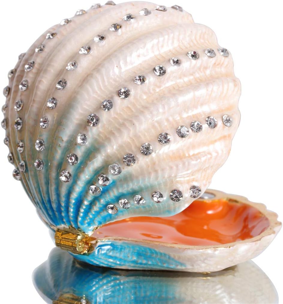 Amazon.com: znewlook Collectible Pink Seashell Ring Jewelry Holder ...