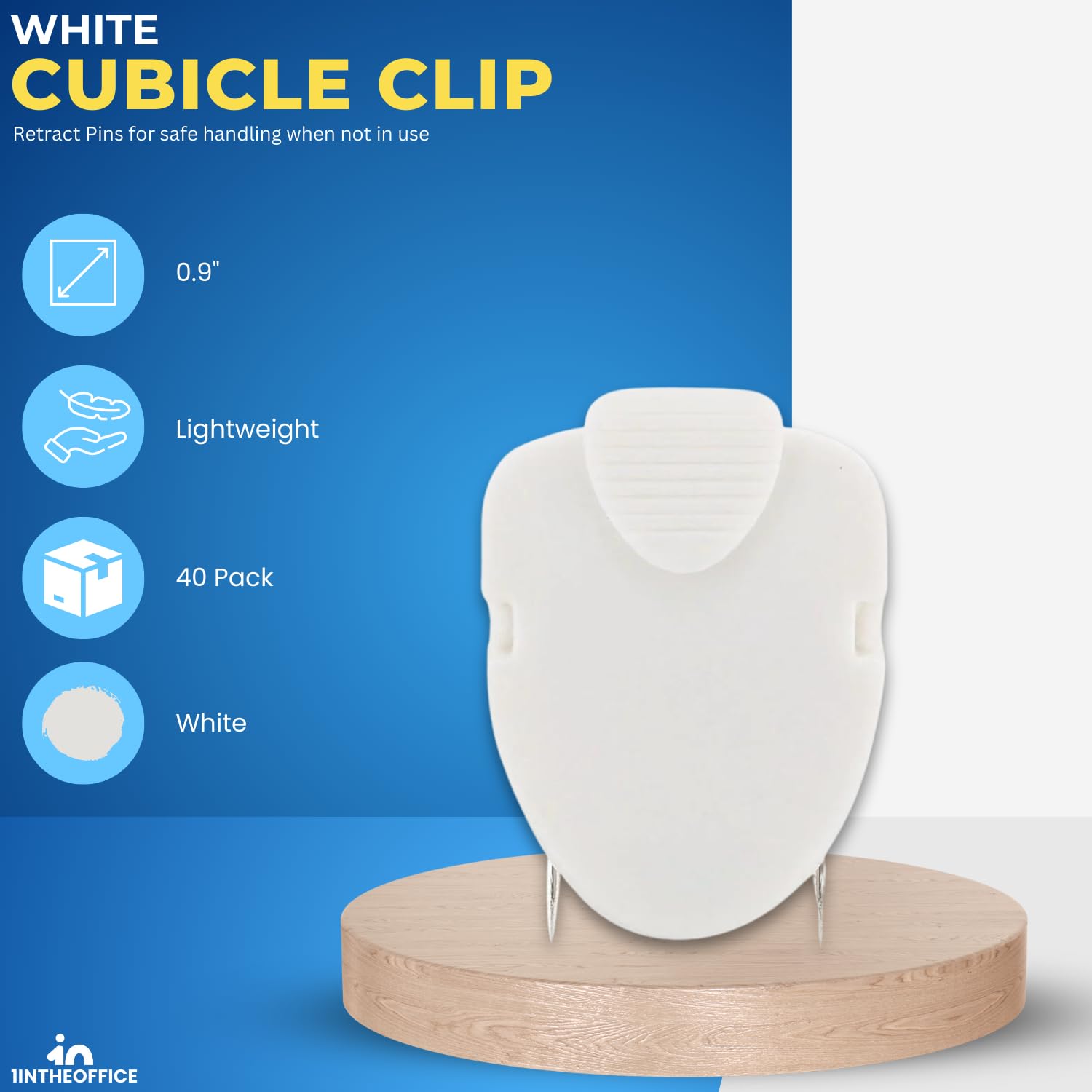 Snapklik.com : 1InTheOffice Cubicle Clips, White, 40/Pack