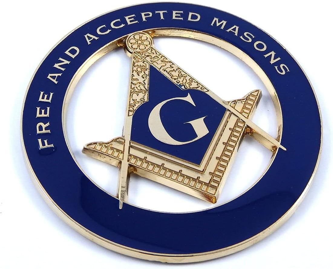 Amazon.com: Car Chrome Decals Free and Accepted Masons Masonic 3" Metal ...