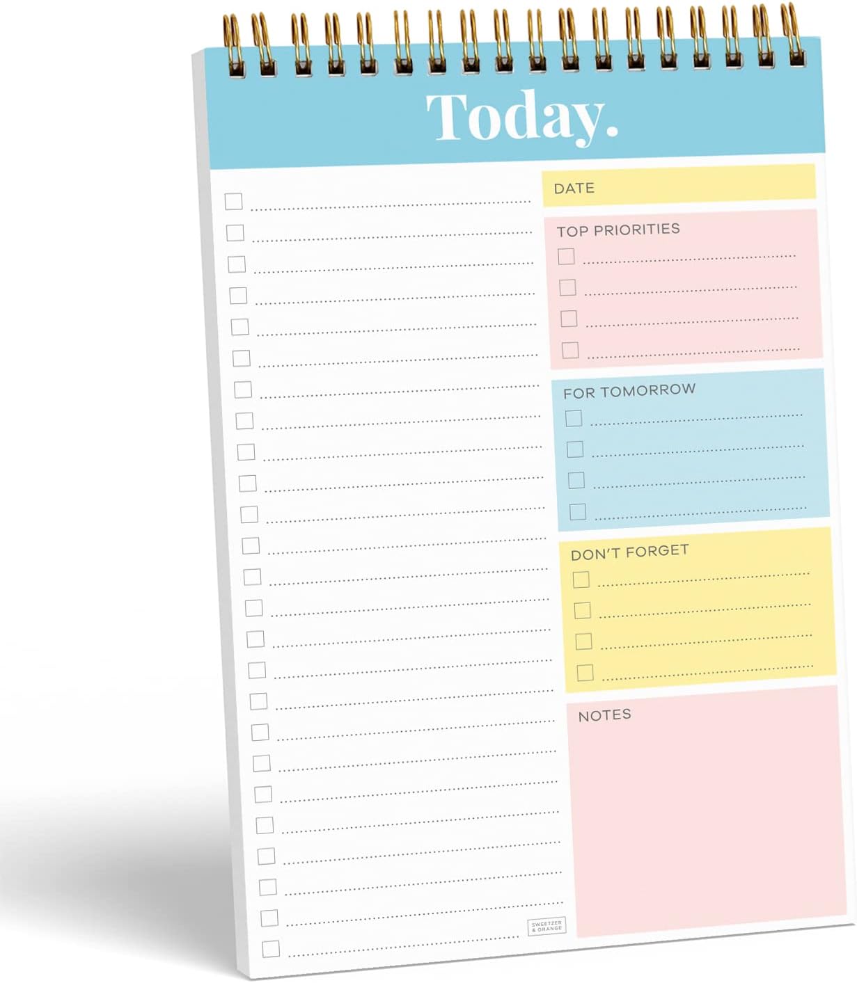 S&O Daily Planner Notepad for Productivity - 52 Page Office To Do List ...