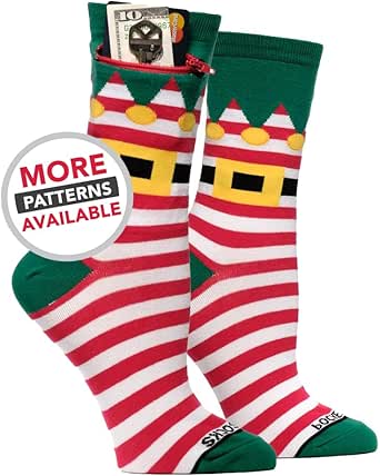 Amazon.com: Pocket Socks Women Fashion Cotton Crew Socks, Hidden Zipper ...