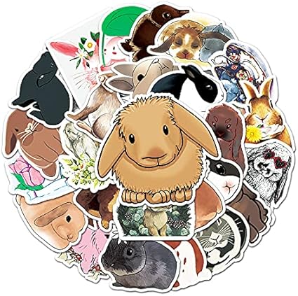 Amazon.com: 50 Packs Cute Lovely Rabbit Stickers Water Bottles Laptop ...