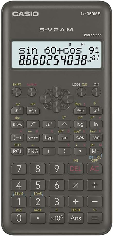 Casio FX-350MS 2nd Gen Non-Programmable Scientific Calculator, 240 ...