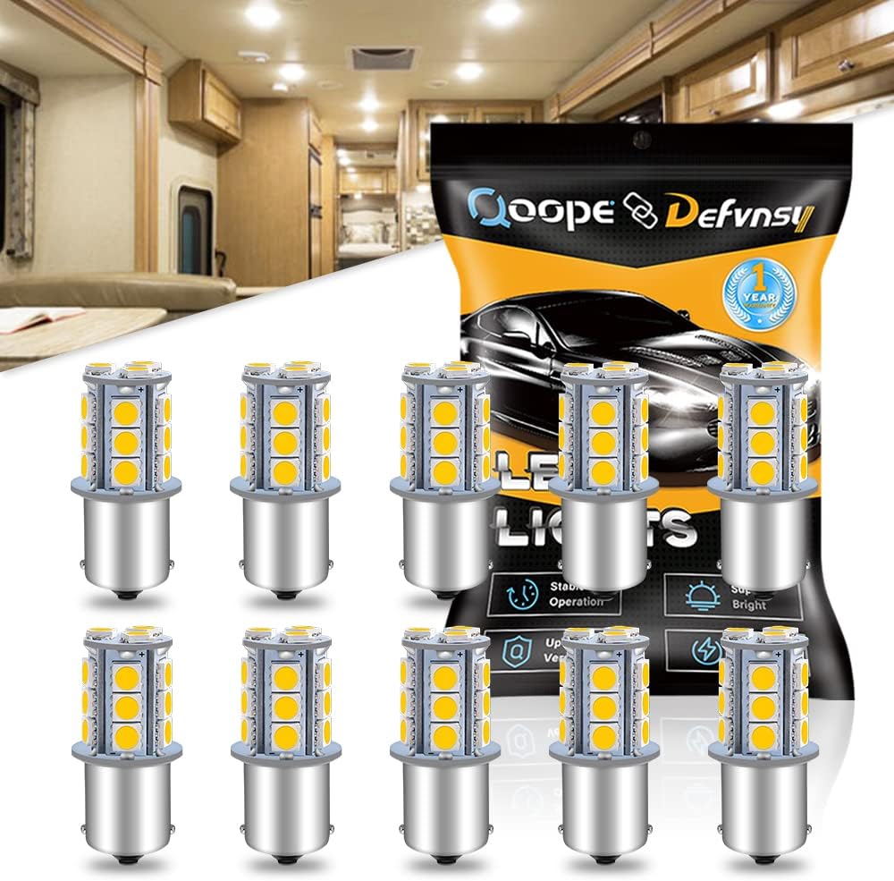 Qoope 1156 1141 LED Bulb RV, 1003 7506 BA15S Warm White 12V Light Bulb ...