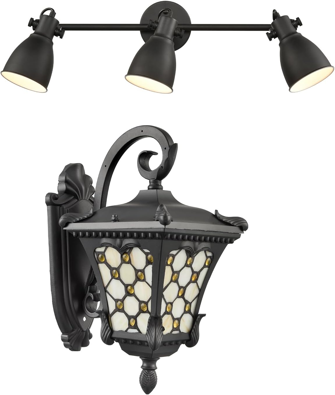 YUBOLE Directional 3 Light Wall Sconce Light or Spotlight and Drum Semi ...