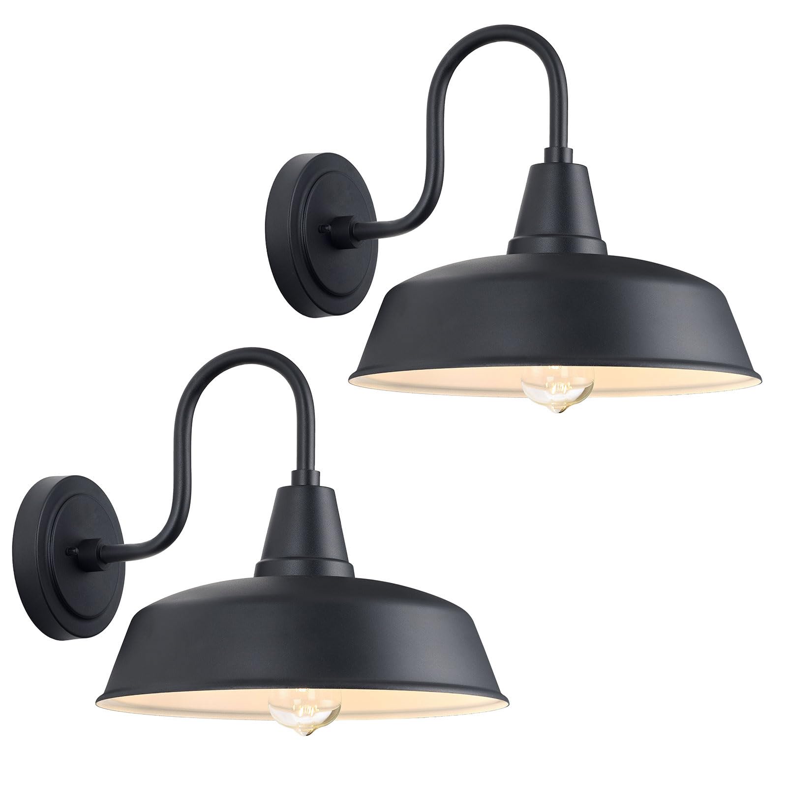 GOALPLUS 16 Inch Large Outdoor Black Barn Lights Exterior Gooseneck ...