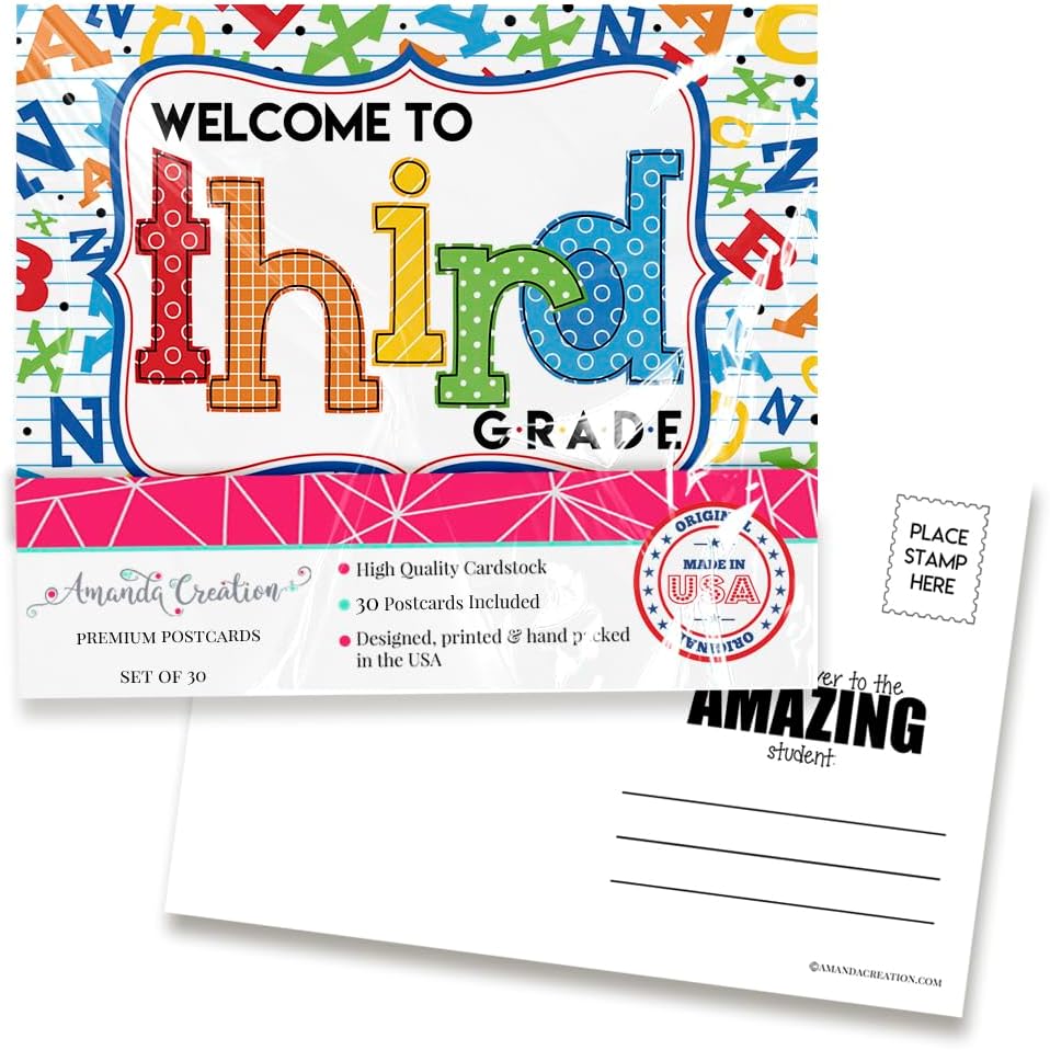 Amazon.com : m&h invites 2nd Grade Back To School Postcards For ...