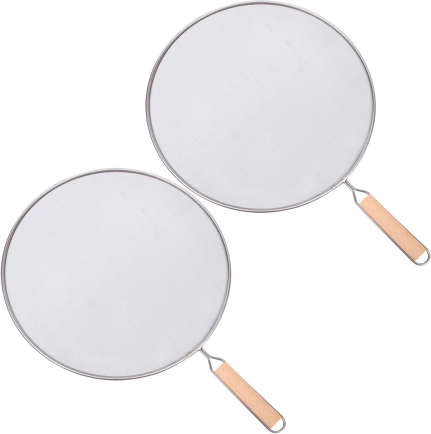 Amazon.com: Frying Pan Splatter Guard 2Pcs 13 Inch Stainless Steel ...