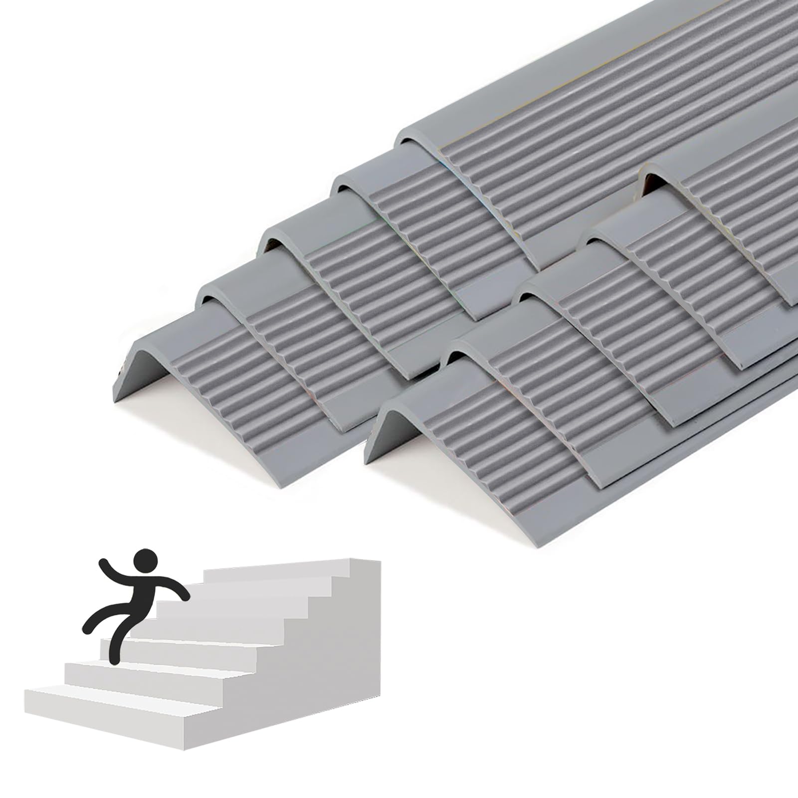 Amazon.com: 10 Pack Rubber Stair Nosing - 47in Stair Anti-Slip Adhesive ...