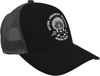 Native American Skull Trucker Hat - Mesh Baseball Snapback Cap for Men ...