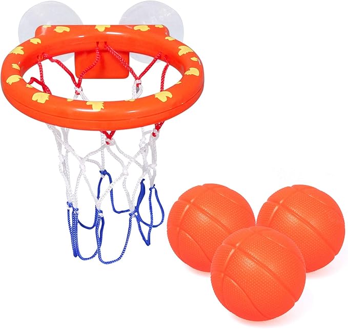 Amazon.com: zoordo Bath Toys Bathtub Basketball Hoop Balls Set for ...