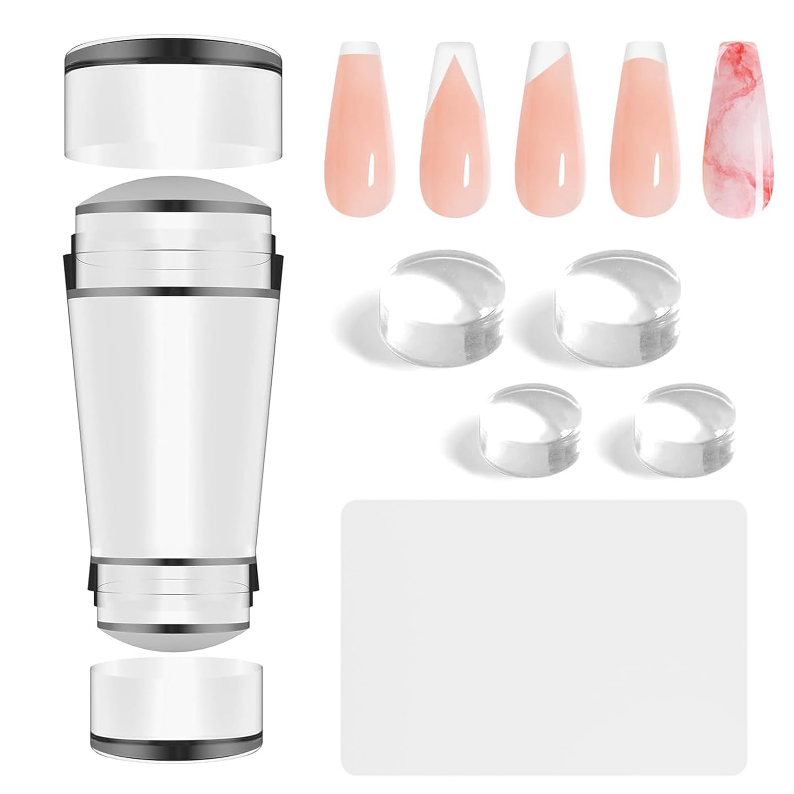 Amazon.com: BlueZOO French Tip Nail Stamp 6Pcs Nail Stamper Replaceable ...