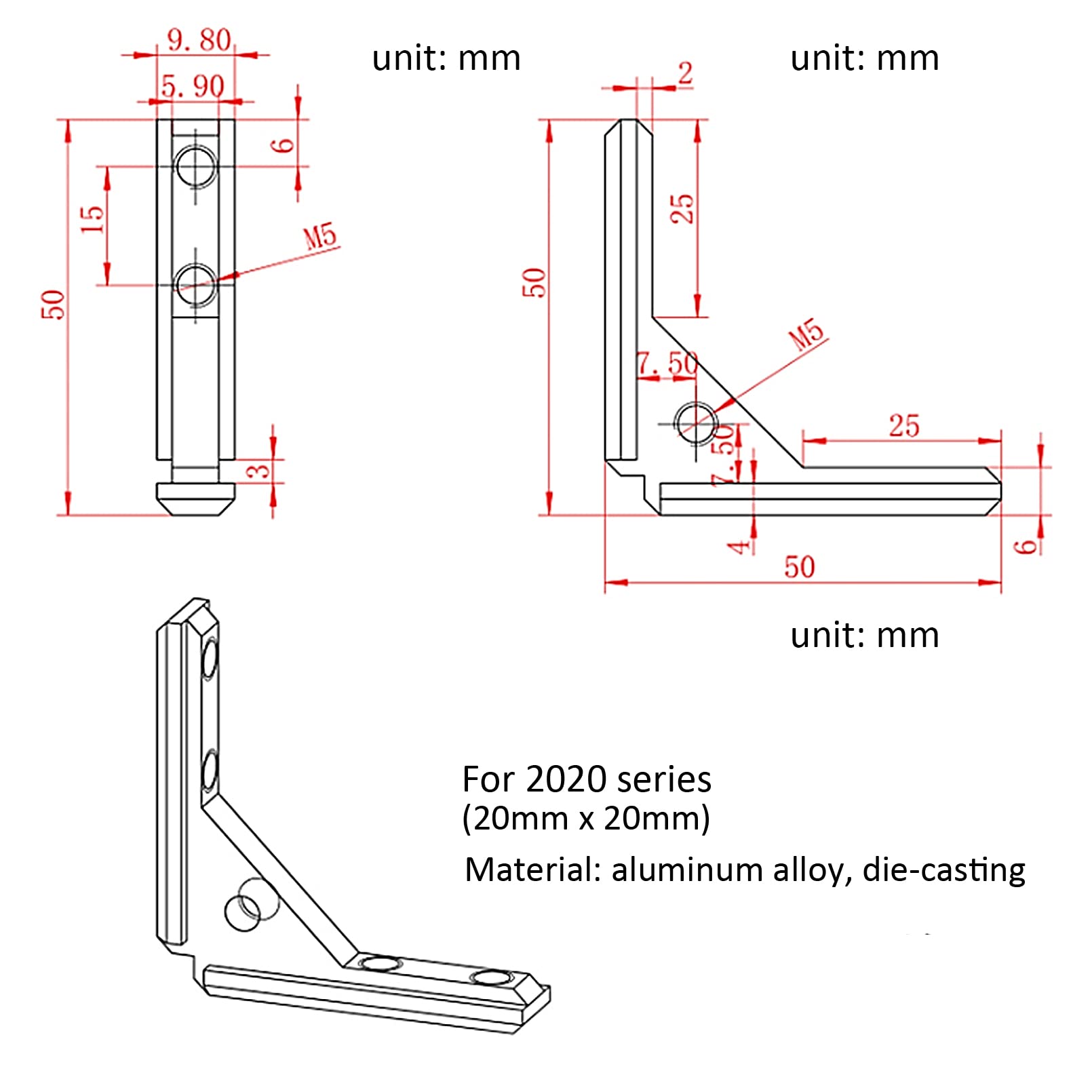 Snapklik.com : BLCCLOY 8Pcs 2020 Aluminum Extrusion Panel Corner ...
