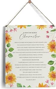 Amazon.com : Inspirational Wife Quote Sign Gifts, Rustic Floral a Wife ...