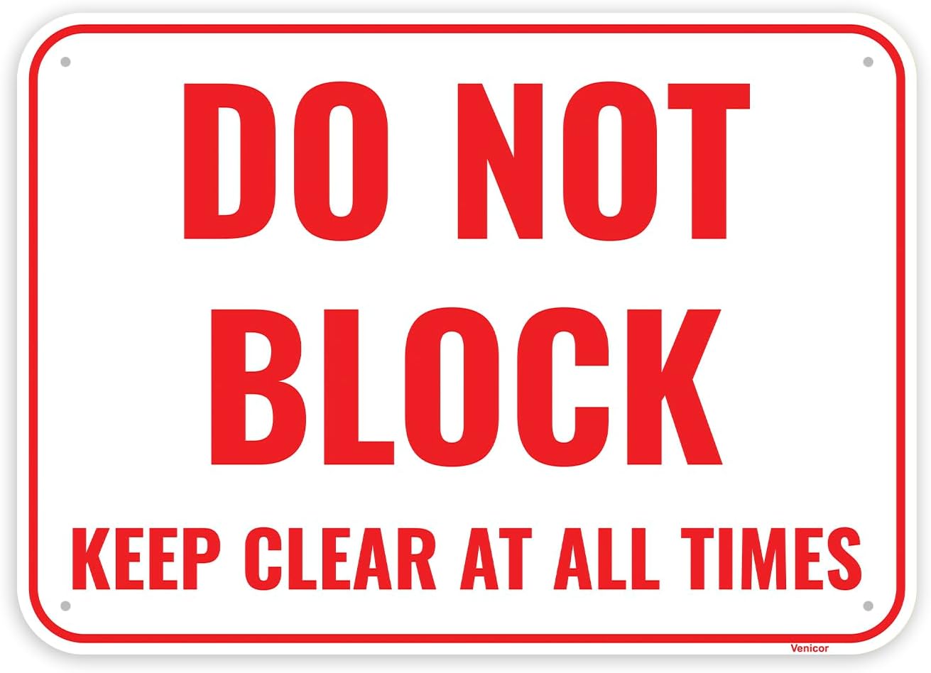 1PC Do Not Block Sign, 14 x 10 Inches - Aluminum - Keep Clear At All ...