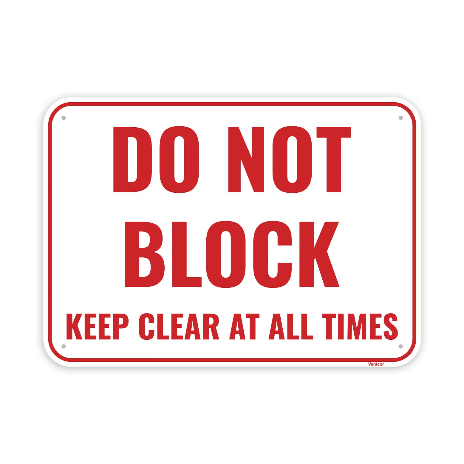 Amazon.com: 1PC Do Not Block Sign, 14 x 10 Inches - Aluminum - Keep ...