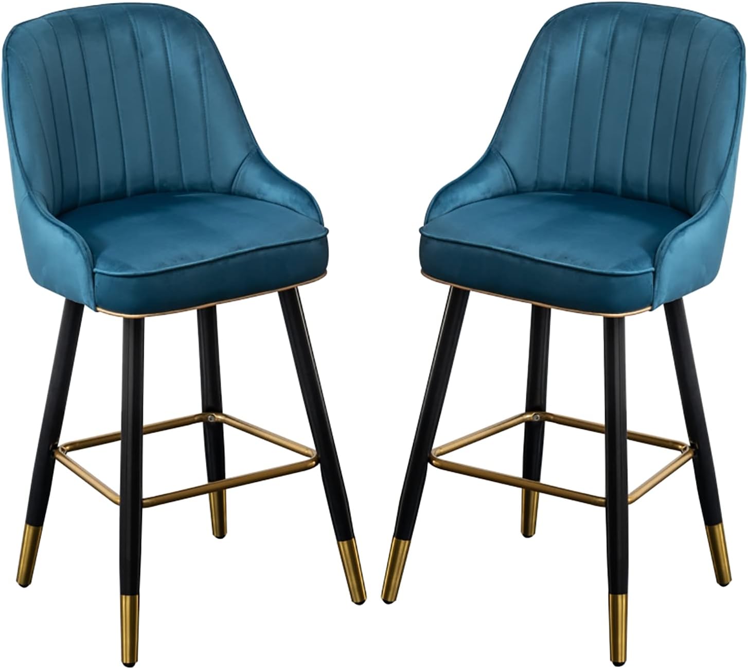 Amazon.com: Chair Bar Stools Set of 2, Velvet Kitchen Counter Chairs ...