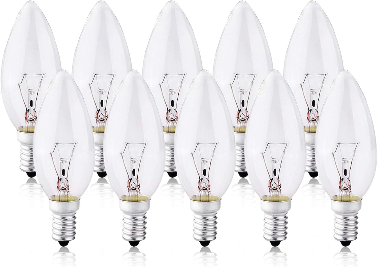 10 Pack E14 Small Screw Light Bulb, Dimmable Candle Bulbs 40W, 2700K ...