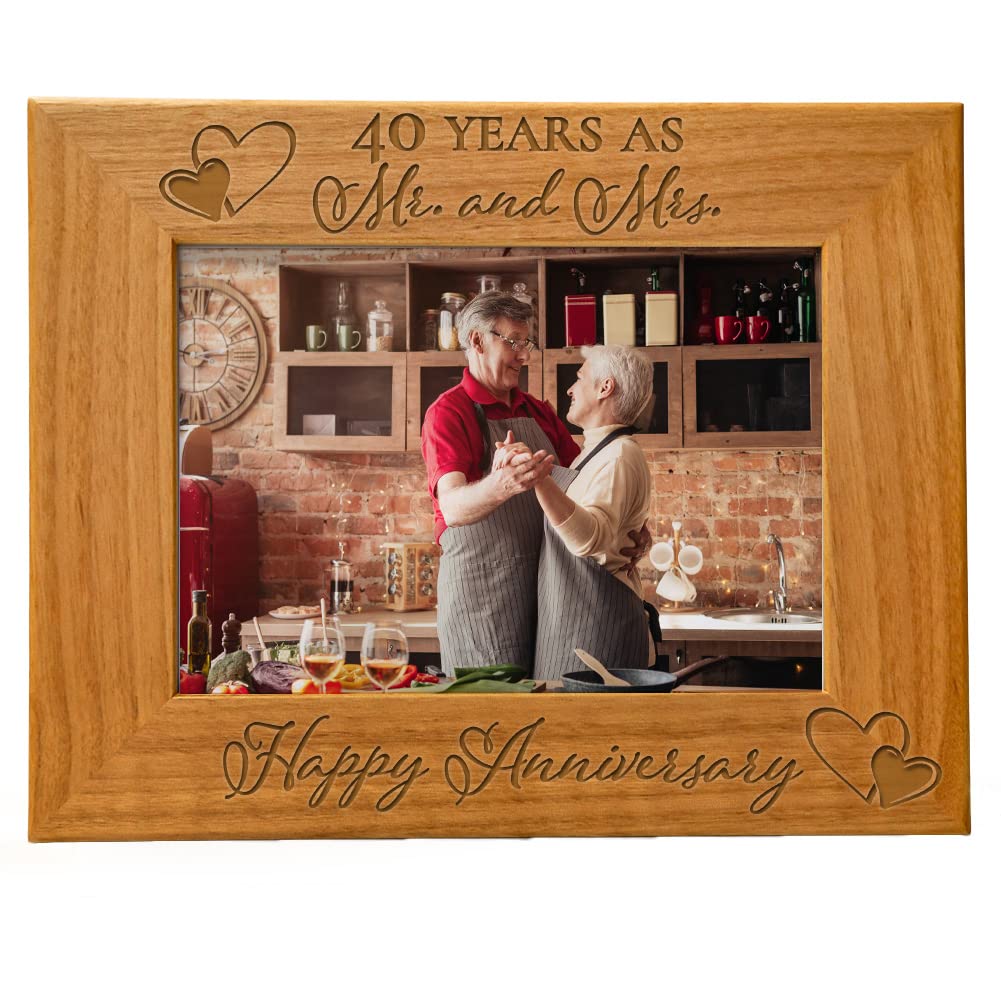 40th Wedding Anniversary Borders Ruby Anniversary Personalised Pebble