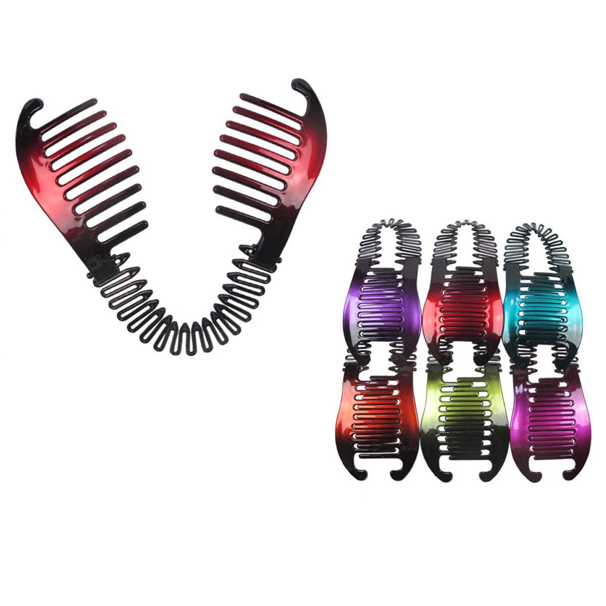 Amazon.com : 4 Pcs Women Flexible Hair Comb Claw Jaw Clamp Banana Side ...