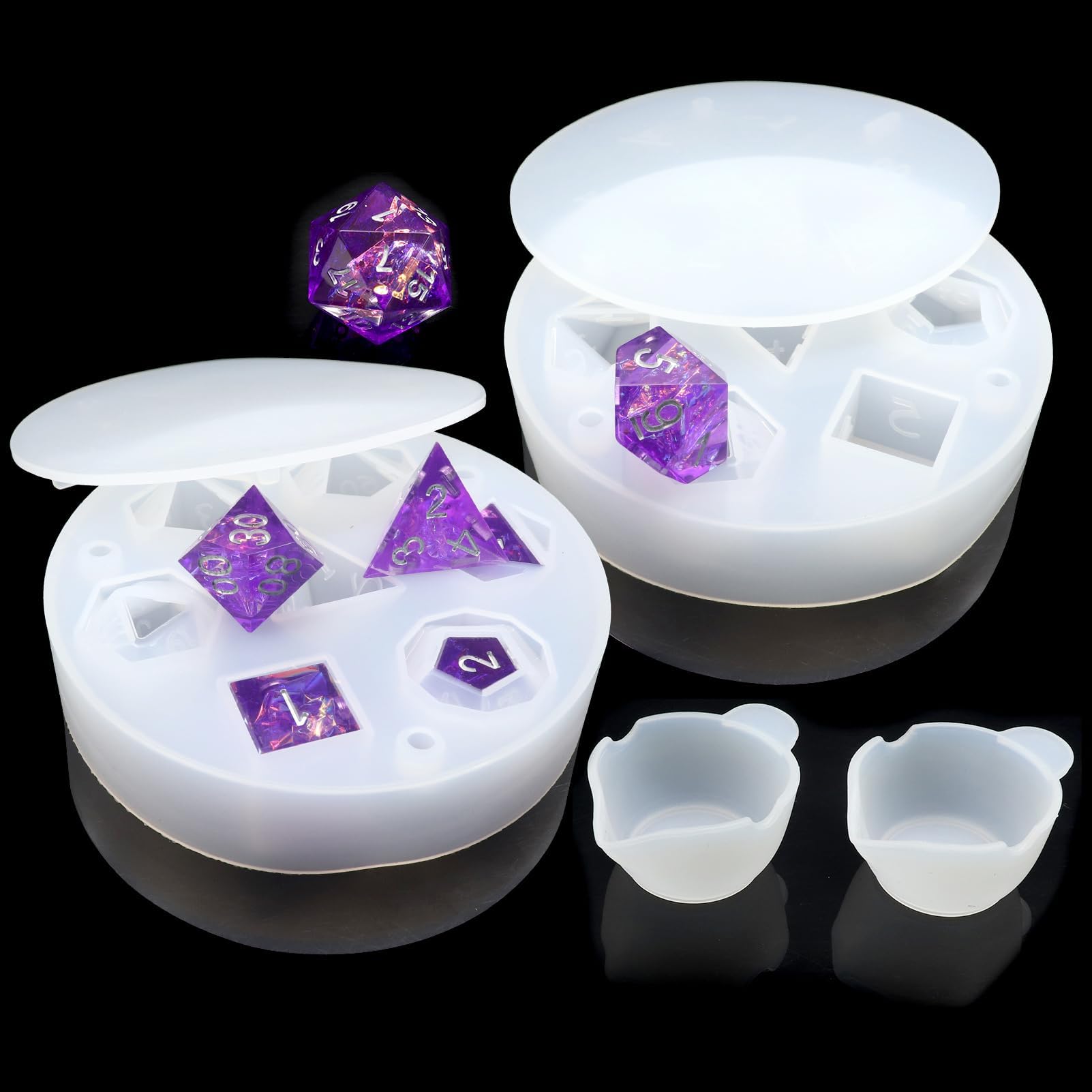 Amazon.com: DND Dice Mold for 7 Polyhedral Sharp Edge Dice Set ...