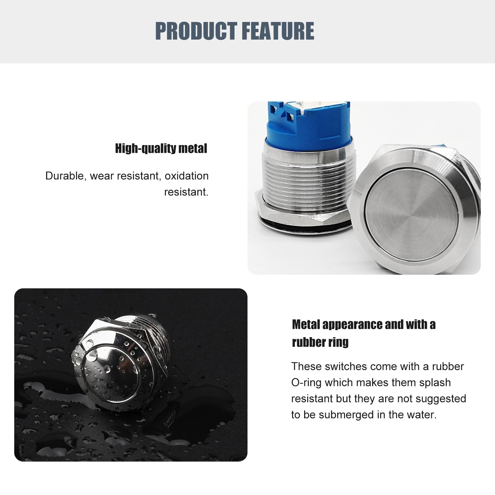 Snapklik.com : Ruofeng 16mm Momentary Push Button Switch Waterproof ...