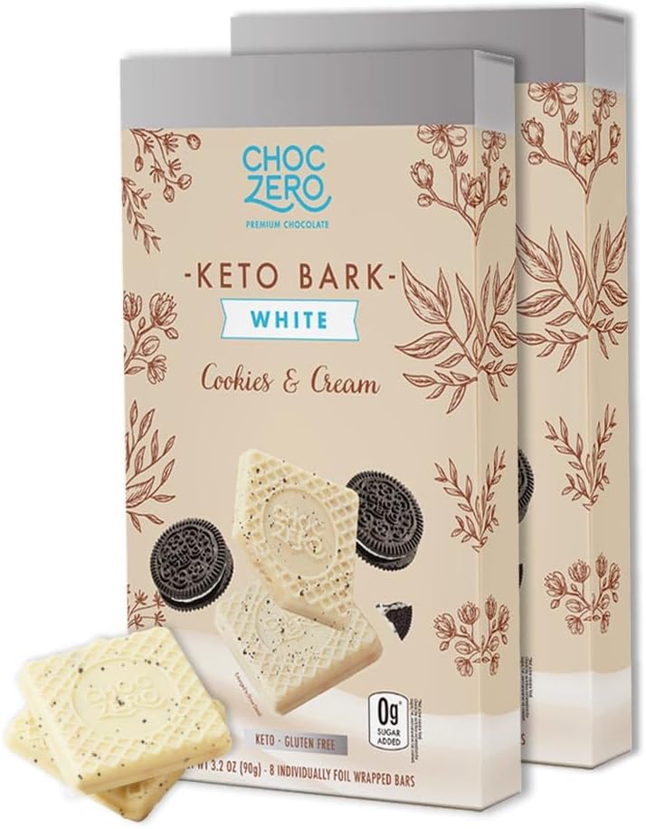 Amazon.com : ChocZero's Keto Cookies & Cream Candy Bar - White ...