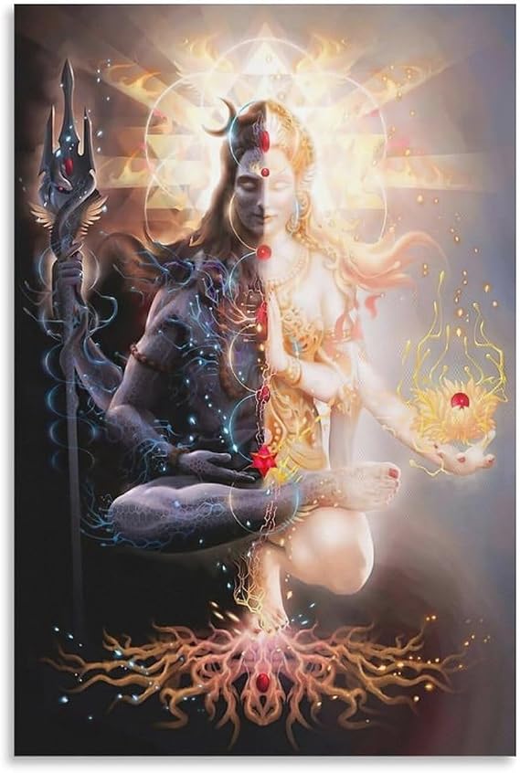 Amazon.com: Hindu God Shiva And Shiv Shakti Picture Printing Canvas ...