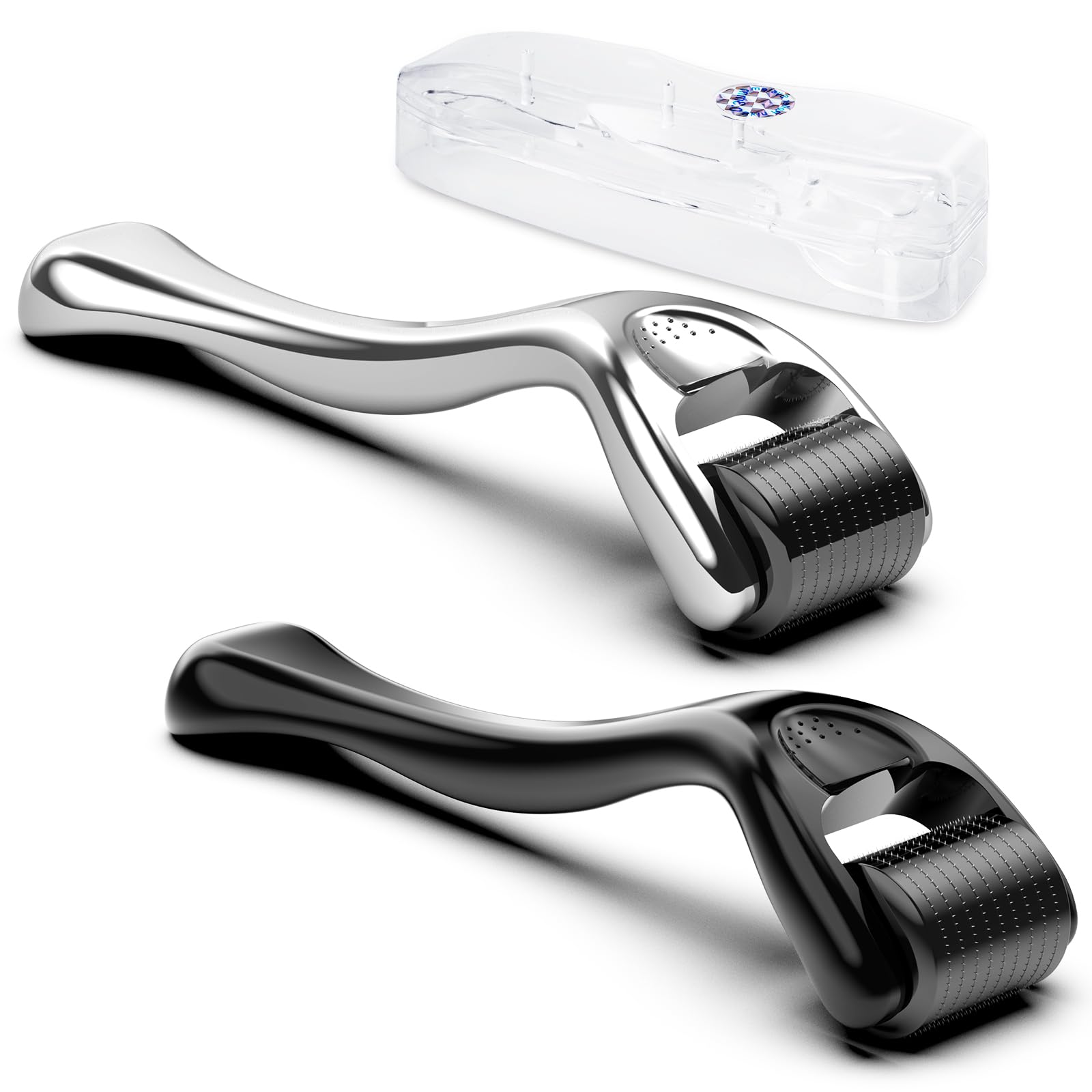 2pcs Derma Roller for Hair/Beard,GeeRic 0.5mm Dermaroller with Case 540 ...
