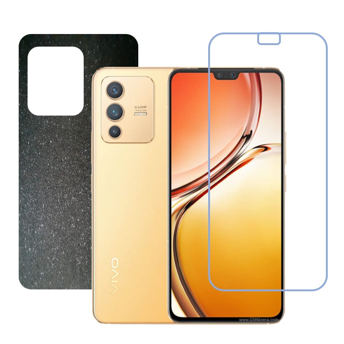 DVTECH (Front and Back 9H Front and TPU Sparkling Star Glittering Black ...