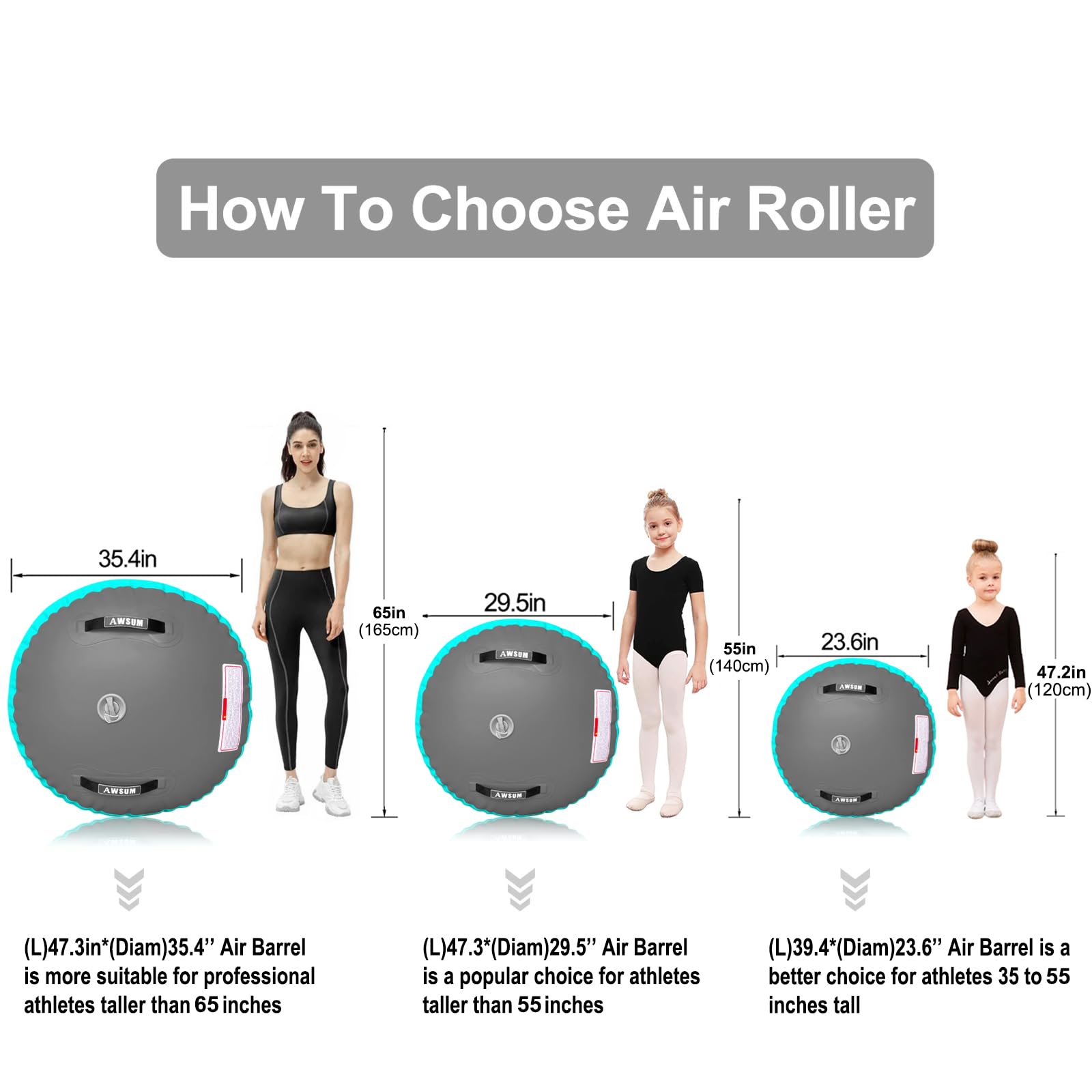 Snapklik.com : Air Roller Gymnastics Barrel Inflatable Tumbling Mat ...