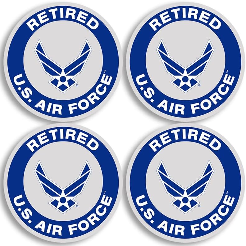 Amazon.com - 4-Pack: Round U.S. Air Force Retired Sticker (US Vinyl ...
