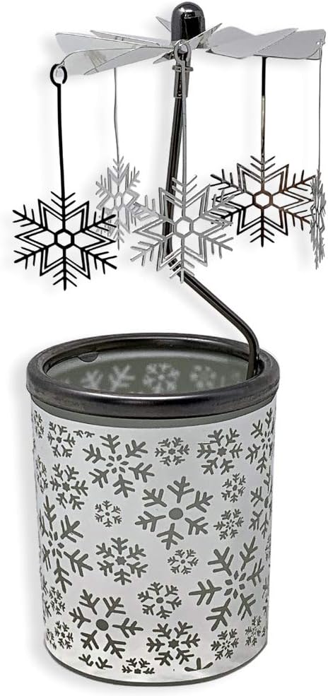 Amazon.com: Spinning Snowflakes Candle Holder with Frosted Glass ...