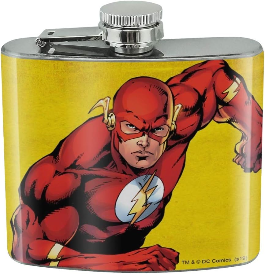 Amazon.com | The Flash Character Stainless Steel 5oz Hip Drink Kidney ...