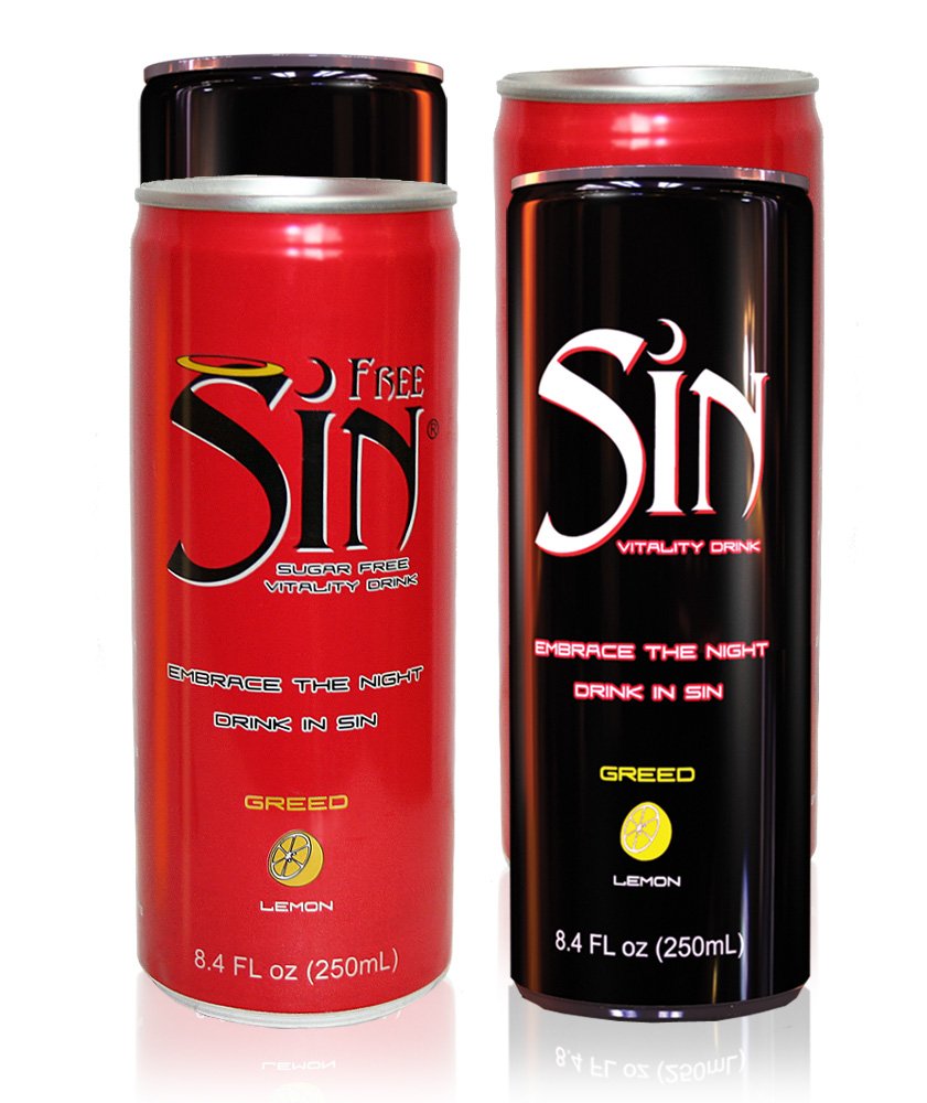 Amazon.com : Sin Vitality Drink - Energy Drink, 8.4 FL oz Can (Variety ...