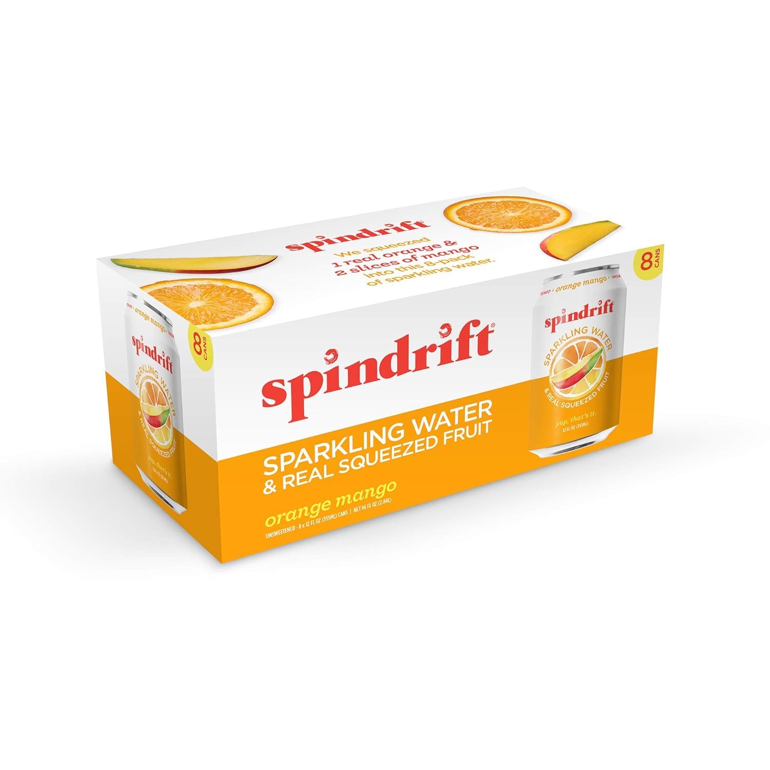 Amazon.com: Spindrift Seltzer Orange Mango, 12 fl oz : Grocery ...