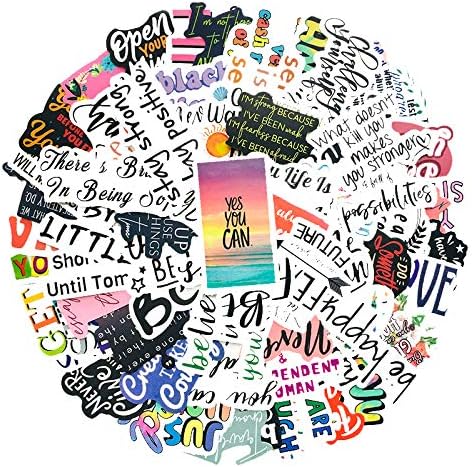Amazon.com: English Inspirational Text Stickers 100 Pcs Vinyl ...