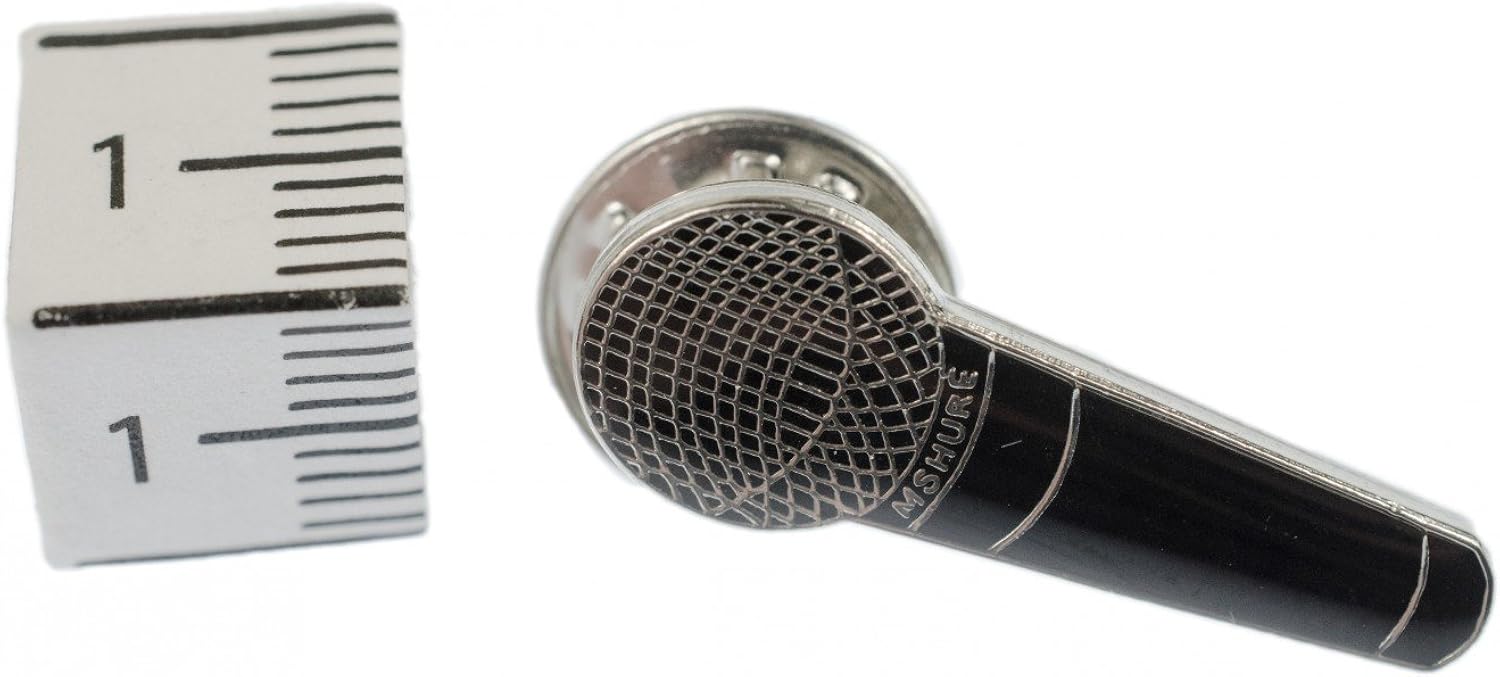 Amazon.com: Miniblings Microphone Brooch Pin Badge Button Badge Hip Hop ...