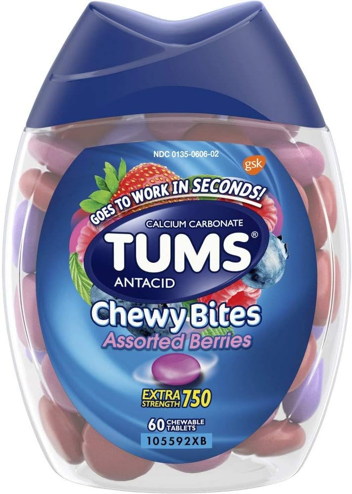 Amazon.com: Tums Antacid Chewy Bites, Assorted Berries, 60 Chewable ...
