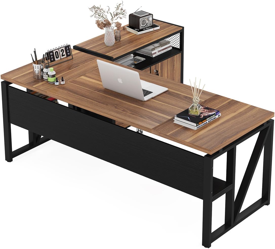 Amazon.com: Tribesigns 70.8" Large Executive Office Desk with Lateral ...